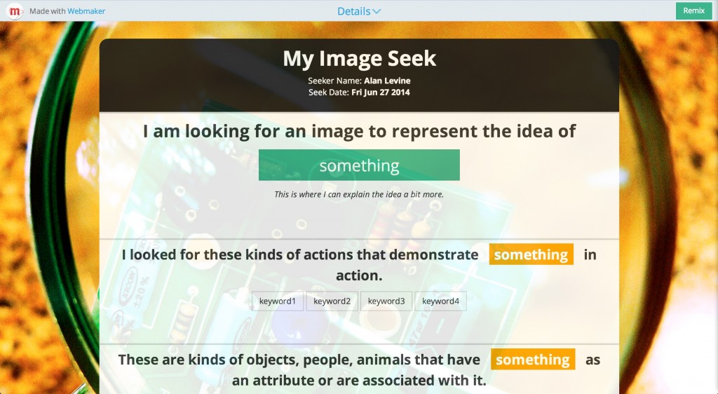 The ImageSeek Mozilla Webmaker Teaching Kit – CogDogBlog