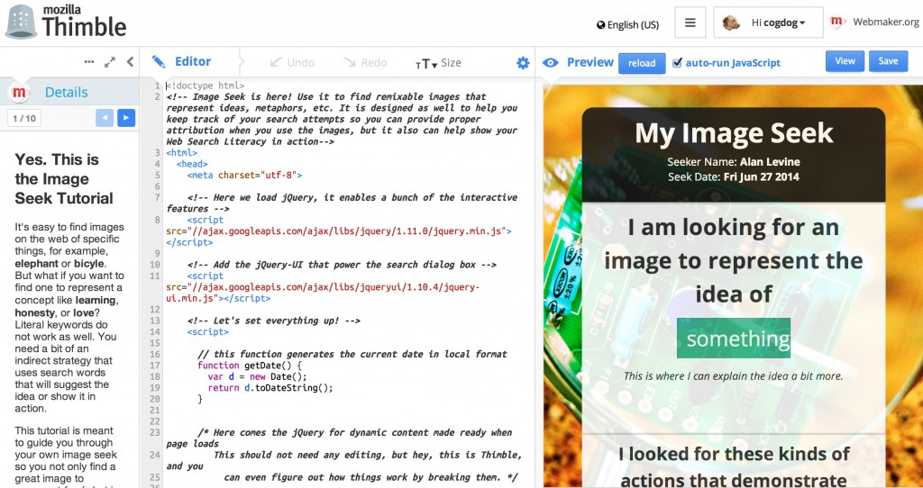 The ImageSeek Mozilla Webmaker Teaching Kit – CogDogBlog