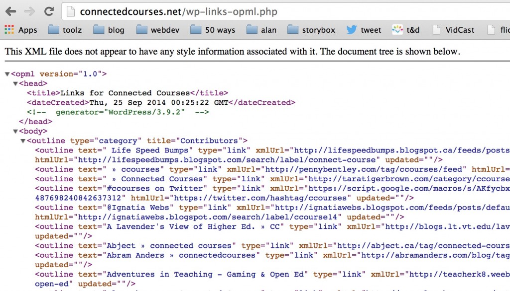 Wordpress Hidden OPML Gem – CogDogBlog