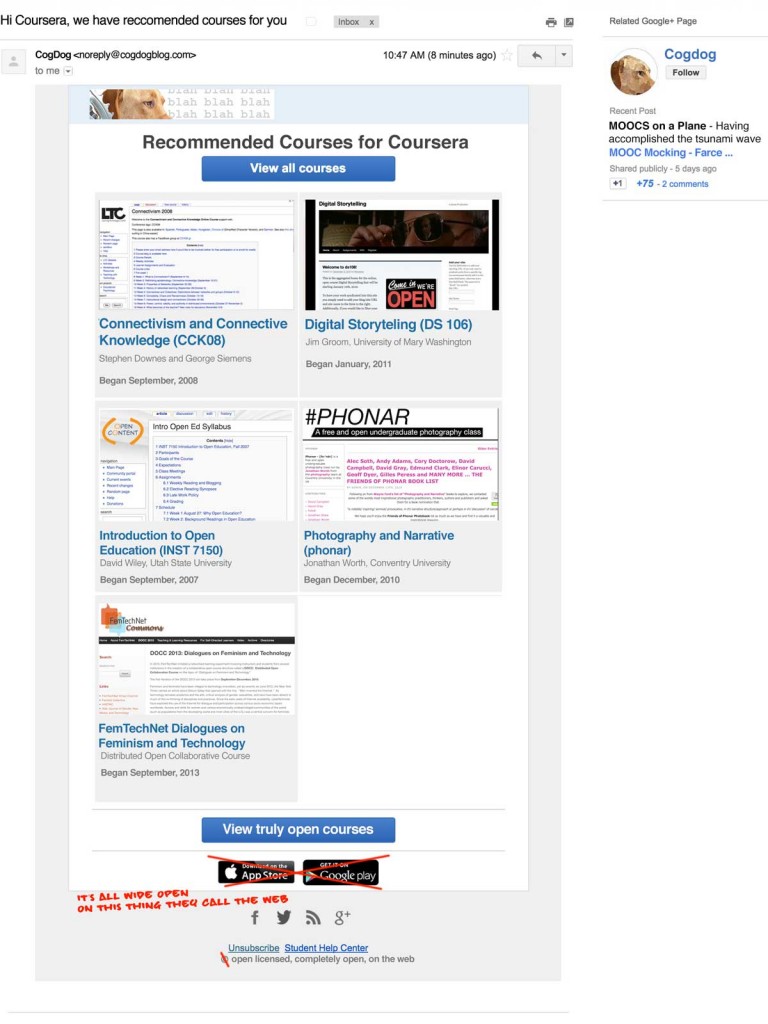 Some Course Recommendations for You… – CogDogBlog