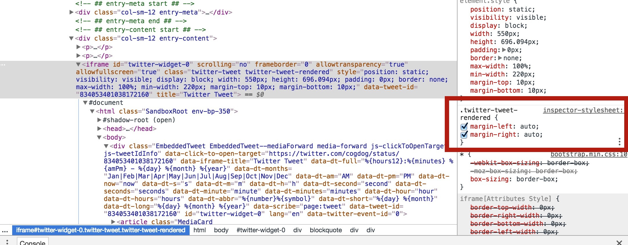 Get Centered, WordPress Auto Embedded Tweets! – CogDogBlog