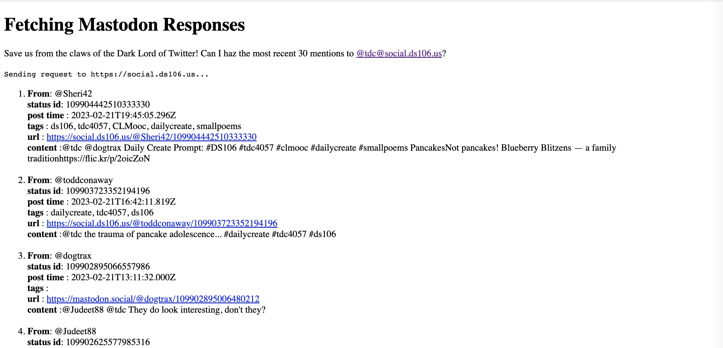Fetching Stuff from Mastodon (simplest brute force approach) – CogDogBlog